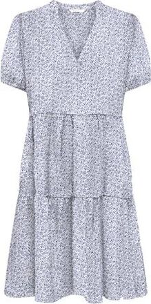 Only Onlnova Life Vis Thea Sleeve Dress AOP, Bleu Marine, XL Femmes