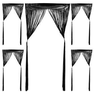 Artibetter Schwarzer Lametta Fransen Vorhang 2m X 1m Dicker Party Hintergrundvorhang Gl&auml;nzend Handgefertigt T&uuml;rdeko f&uuml;r Festliche Events