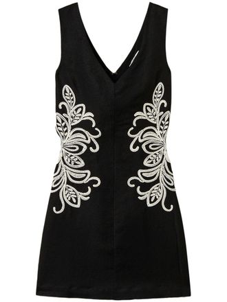 Twin-Set robe courte à broderies - Noir