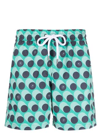 Frescobol Carioca short de bain &agrave; imprim&eacute; graphique - Vert