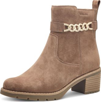 Tamaris COMFORT Damen Stiefeletten mit Absatz aus Leder Blockabsatz, Braun (Pepper Suede), 36 EU