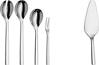 WMF Nuova Servierteile, Set4-teilig, Serviergabel, Servierlöffel und Salatbesteck 30 cm & Nuova Kuchenheber Tortenheber Edelstahl 23 cm ideal auch als Las