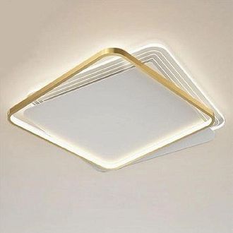 Trade Shop Plafoniera Led 35w Quadrata Oro Lampadario Da Soffitto Moderno Luce Naturale 70739