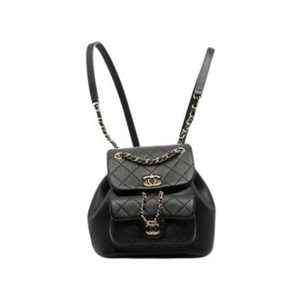 Chanel Pre-owned Lammfell-Rucksack - - Pre-owned - Damen - Schwarzk - ONE SIZE