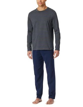 Schiesser Herren Schlafanzug Lang-Nightwear Set Ensemble de Pijama, Anthracite 182197, 56 cm Hommes