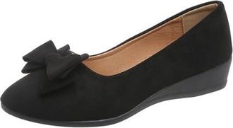 Generic Escarpins &agrave; talon compens&eacute; bas pour femme Ballerines avec noeud Chaussures de soir&eacute;e tendance antid&eacute;rapantes Ballerines d&eacute;t&eacute; &eacute;l&eacute;gantes Chaussures de m