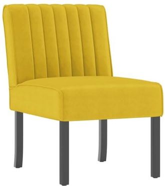 vidaXL Fauteuil sans accoudoirs jaune velours