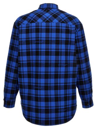 Off-white Mens Blue Cotton Pattern Shirt
