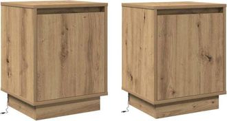 vidaXL Nachttisch mit 2 pcs Eiche handwerklich 39 x 34,5 x 50 cm Vidaxl