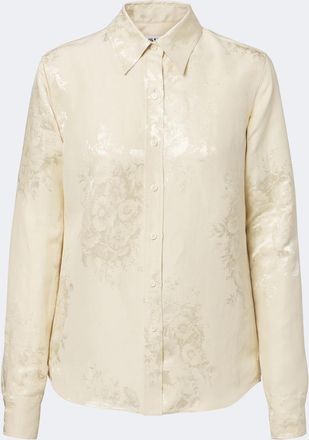 Jil Sander Chemise en lin m&eacute;lang&eacute; jacquard