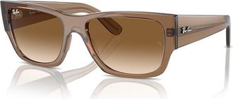 Ray-Ban Carlos Sonnenbrillen Hellbraun Transparent Fassung Braun Glas 56-18