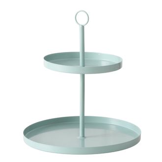 Boltze Etagere Samina (Farbe Gr&uuml;n, aus Metall, 2-St&ouml;ckig, H&ouml;he 34 cm, &Oslash; 30 cm, Deko, Minimalistisches Design, Etagenst&auml;nder f&uuml;r Obst, Desserts und Snacks, Se