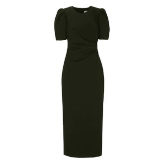 Carolina Herrera Robe mi-longue &agrave; manches bouffantes - Femme - Robes - Vert - Taille: 36 FR