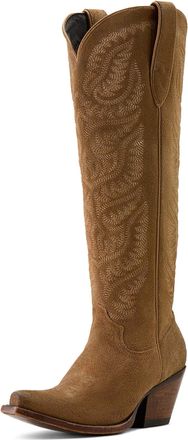 Ariat Womens Laramie X Toe Western Boots in Distressed Dijon Suede, B Medium Width, Size 36.5, by Ariat