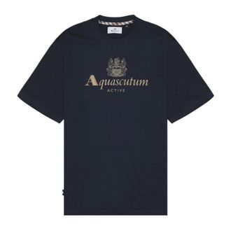 Aquascutum Homme, Tops, Bleu, Taille: XL T-Chemises