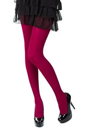 Romartex Collants color&eacute;s opaques 40 deniers pour femme, L, rouge fonc&eacute;