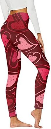 Generic Legging pour femme pour la Saint-Valentin 2026 - Imprim&eacute; mignon - D&eacute;contract&eacute; et confortable - Pour la maison, rose vif, S