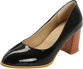 Generic TDEOK Compensées pour Femmes Bottes Bout Fermé Pointu Bouche Peu Profonde épais Chaussures décontractées à Talons Hauts Chaussures Basketball Enfant S