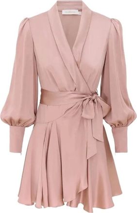 Zimmermann Femme, Robes, Rose, Taille: 38 FR Silk Wrap Mini Dress