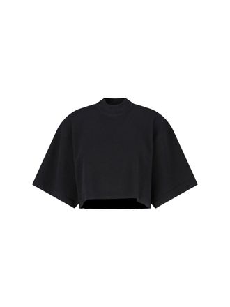 Alaia Cotton And Wool Blend Crop Sweater