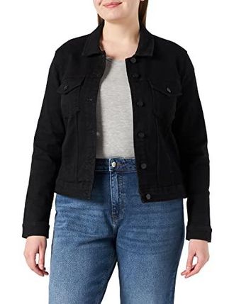 Only Carmakoma CARWESPA LS Jacket Black DNM Blouson en Jean, Noir, 48 Femme