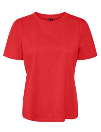 Vero Moda Damen VMPAULINA SS GA JRS NOOS T-Shirt, Flame Scarlet, S