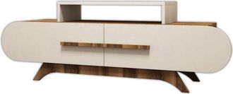 Hanah Home Meuble TV en bois Rose - 145 x 36 x 49 cm - Cr&egrave;me de noix
