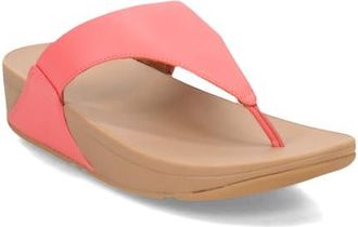FitFlop Tongs Lulu en cuir pour femme, confortables avec soutien naturel de la voûte plantaire, Corail rose, 42 EU