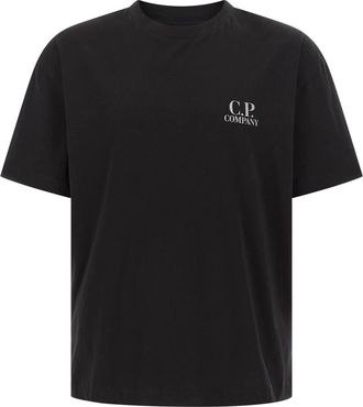 C.P. Company C.p. Company, Homme, Tops, Noir, Taille: 2XL 30/1 Jersey Logo T-Shirt