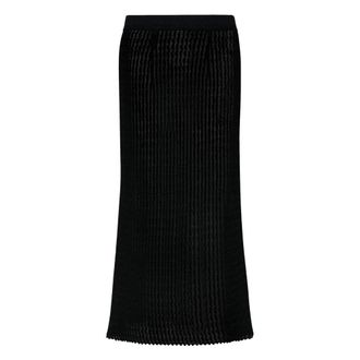 Maison Margiela Femme, Jupes, Noir, Taille: 40 FR Ribbed Knit Midi Skirt