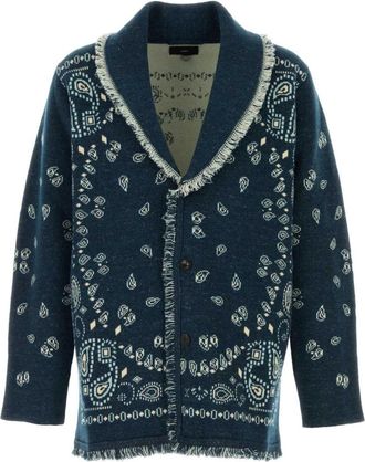 Alanui Homme, Pulls, Bleu, Taille: M Gilet Bandana Jacquard Brod&eacute;