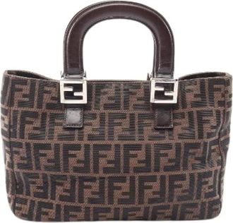 Fendi Sac &agrave; main Pre-owned en toile et cuir Zucca - Femme - Pre-owned - Brun - Taille: ONE Size