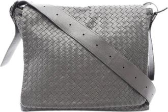 Bottega Veneta Sac bandouli&egrave;re en cuir Intrecciato Pre-owned - Femme - Pre-owned - Gris - Taille: ONE Size