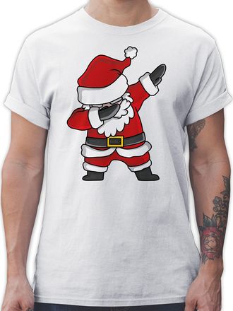 Shirtracer T-Shirt Herren - Weihnachten Geschenke Christmas Bekleidung - Dabbing Weihnachtsmann - L - Wei&szlig; - Weihnachts-t-Shirt weihnachtsshirt weihnachtsmotiv X