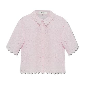 Frame Denim Femme, Blouses et Chemises, Rose, Taille: 36 FR La Chemise Broderie Anglaise Cachemire