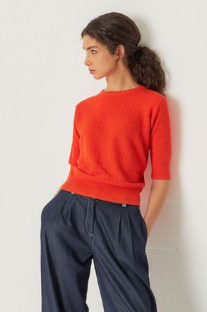 SKFK Damen vegan Pullover Muike Rot