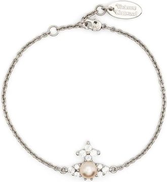 Vivienne Westwood Armb&auml;nder - Silver-Tone Cable-Link Bracelet With Crystal - Gr. ONE SIZE - in Mehrfarbig - f&uuml;r Damen