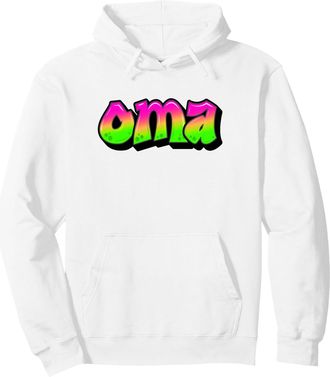 BDAZ Oma Graffiti Personalisierter Name Gr&uuml;n Rosa Frauen Pullover Hoodie