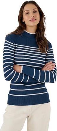 Damart Pull-Chaussette Col Montant 50% Laine M&eacute;rinos Femme Bleu Ray&eacute; Taille 50/52