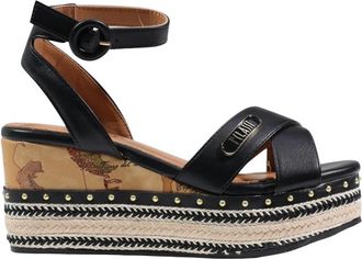 Alviero Martini 1A Classe Femme, Chaussures, Noir, Taille: 38 EU Wedge H80 Sandal