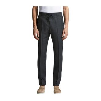 PESERICO Jogginghose aus reinem Leinen-Gabardine - - Trousers - Herren - Blau - S
