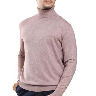 Generic Pull à col roulé pour homme, pull haut en tricot fin doux, manches longues, col montant, pull à col roulé, chaud pour lautomne, sous-vêtement coupe aj