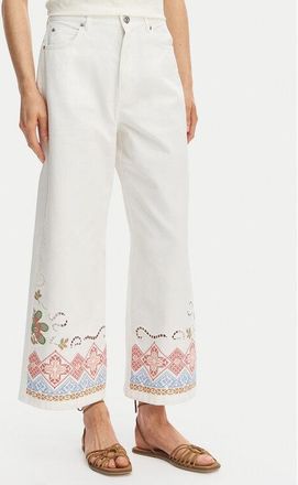 Max Mara Culottes Adunco 2615131012 Wei&szlig; Regular Fit