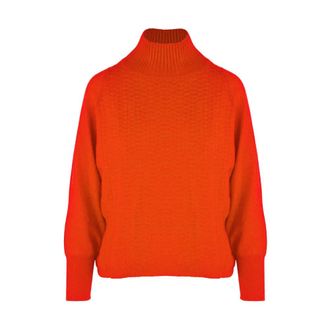 Malo Femme, Pulls, Orange, Taille: 40 FR Cashmere Turtleneck