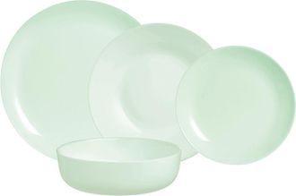 Luminarc Diwali Paradise Opal-Geschirrset in Blau, mit Salatschüssel, 19-teilig, für 6 Personen, Opal, mikrowellengeeignet, umweltfreundlich, kühlschrankgeeign