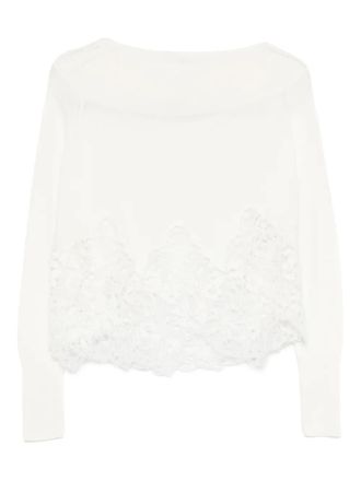 Ermanno Scervino lace-detail sweater - Wei&szlig;