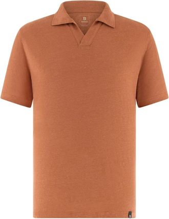 Boggi Milano Homme, Tops, Orange, Taille: L Polo en jersey de lin stretch