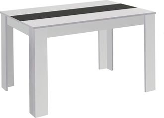 Byliving Esstisch Nori/Moderner K&uuml;chentisch in Wei&szlig;/Einlegeplatte wendbar in schwarz oder wei&szlig;/Go&szlig;er Tisch / 160 x 90, H 75 cm
