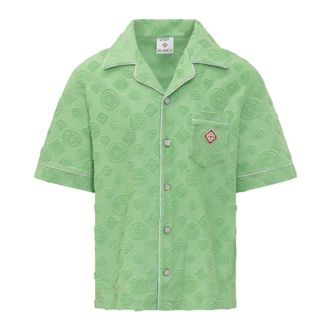 Casablanca Homme, Chemises, Vert, Taille: S Short Sleeve Chemises
