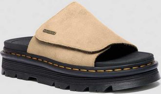 Dr. Martens Su&egrave;de Zebzag Wildleder Plateau Slides in Br&auml;unen, Gr&ouml;&szlig;e: 36
